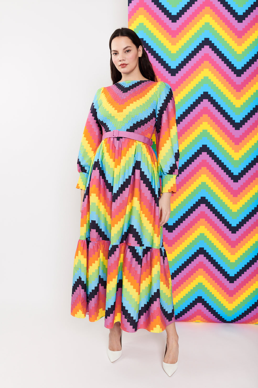 Sadie Rainbow Chevron Dress – Olivia Rubin