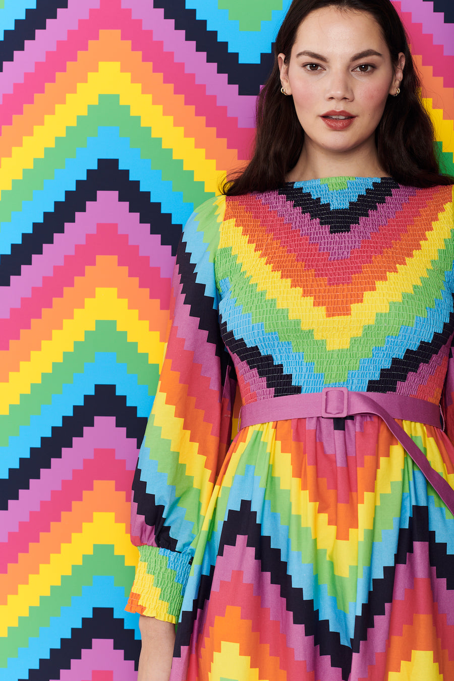 Sadie Rainbow Chevron Dress – Olivia Rubin